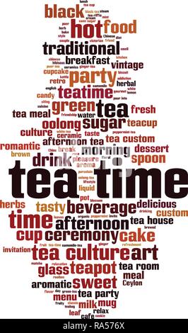 Tea time word cloud concept. Vector illustration Stock Vector Image ...