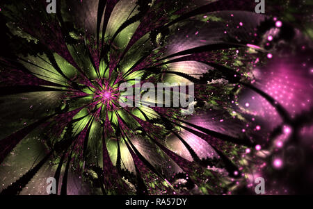 Abstract computer generated fractal flower design. Digital artwork for ...
