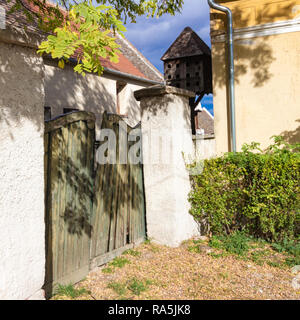Closed wooden gate in a traditional Scandinavian roundpole fence ...