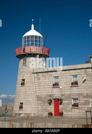 Howth Harbour Lighthouse, County Dublin, Ireland, built in 1817, and ...