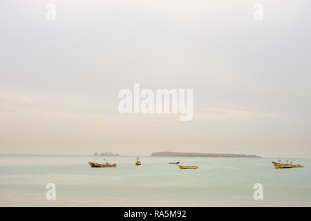 Dakar, Senegal. Fishing Boat on the Beach at Soumbedioune Fishing ...