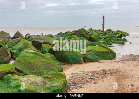 winter view of beach at caister norfolk uk Stock Photo - Alamy
