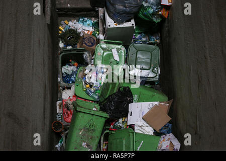 Bucharest, Romania - January 1, 2019: Full of garbage and very dirty ...
