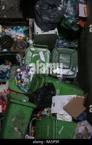 Bucharest, Romania - January 1, 2019: Full of garbage and very dirty ...