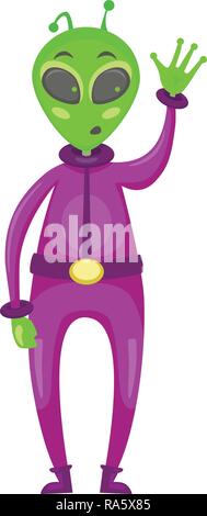 Alien raising hand. Aliens waving vector illustration Stock Vector ...