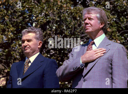 Then Romanian President and dictator Nicolae Ceausescu and his wife ...