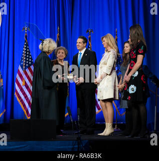 New York state Chief Judge Rowan D. Wilson speaks before administering ...