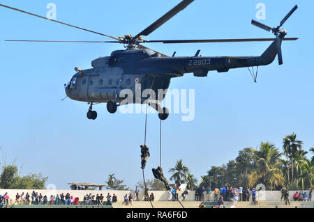 Diphu, Assam January 02, 2019: Assam Rifles troopers perform a drill at ...