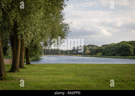 The rowing lake at Thorpe Meadows, Peterborough city, Cambridgeshire ...