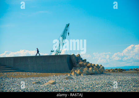 Asahi Hisui Coast in Toyama, Japan. Toyama is a city of Japan located ...