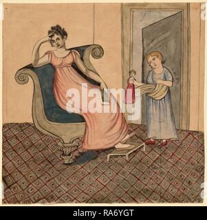 Eunice Pinney, Mother and Child, American, 1770 - 1849, c. 1815, pen ...