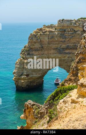 Rock formations on Praia da Rocha beach, the Algarve, Portugal Stock ...