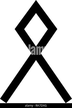 Odal Othil rune Othala symbol estate heritage sign icon black color ...