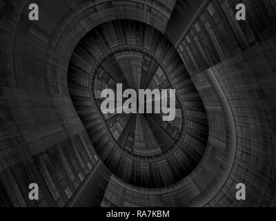 Bright light at the end of a metal tube, neon colored rays, soft focus ...