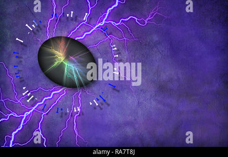 Energy stone emits light with time suggested design Stock Photo - Alamy