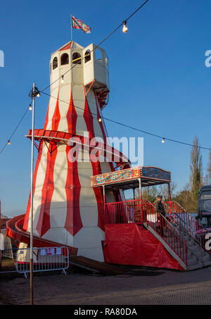Traditional fairground helter skelter spiral slide, UK Stock Photo - Alamy