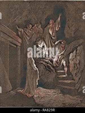 Resurrection of Lazarus. Engraving by Gustave Dore. Gospel of John, XI ...