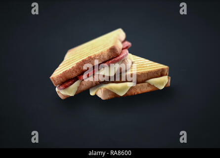 Turkish toast with "sucuk and cheese" on white background Stock Photo ...