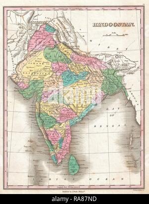 1827, Finley Map of India, Anthony Finley mapmaker of the United States ...