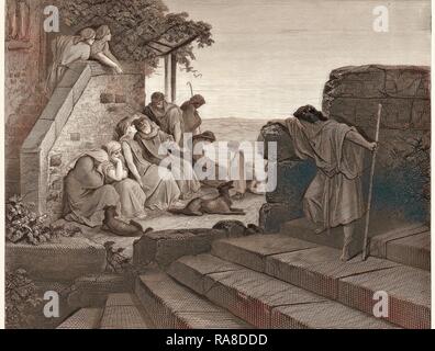 The Prodigal Son, 19th Century, colour illustration, of the Biblical ...