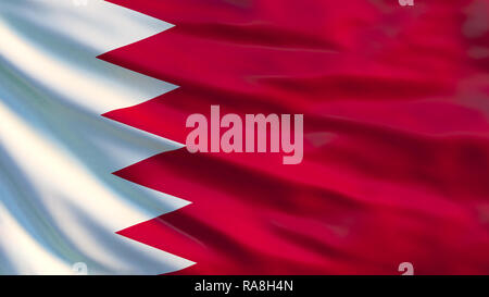 Waving flags of the world - flag of Bahrain. Shot with a shallow depth ...