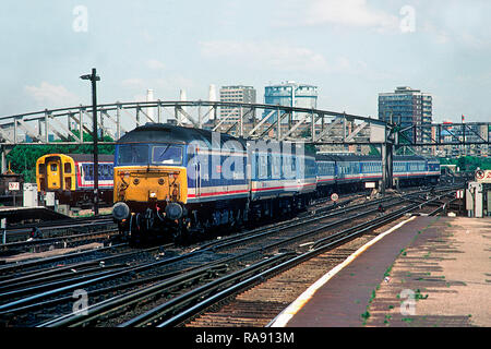 Two class 47 locomotives in EWS livery stabeld at Eastleigh Depot ...