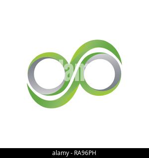 Green infinite loop icon set. Group of four infinite sign with arrows ...
