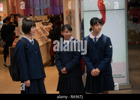 Japanese school girls shopping in Harajuku Stock Photo - Alamy