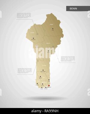 Benin political map of administrative divisions - departments. Grey ...