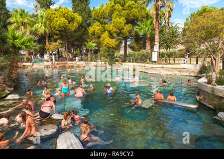 Cleopatra's Bath, Hierapolis, Pamukkale, Turkey, Western Asia Stock ...