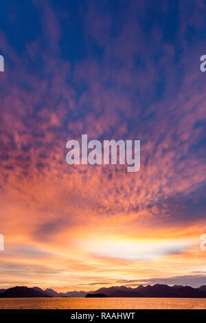 Sunset over Point Adolphus, Icy Strait, Southeast Alaska, USA Stock ...