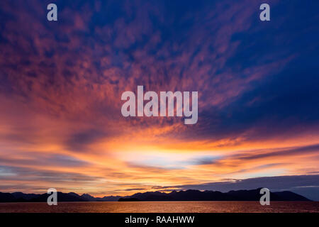 Sunset over Point Adolphus, Icy Strait, Southeast Alaska, USA Stock ...