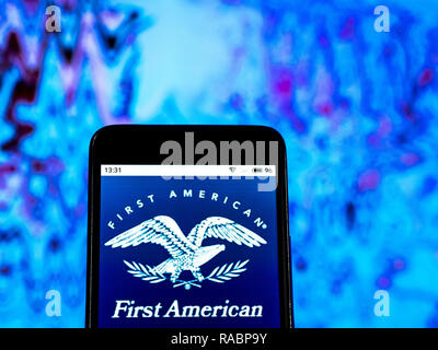 First American Corporation Financial services company logo seen ...