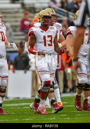 Boston College quarterback Anthony Brown drops back to pass during the ...