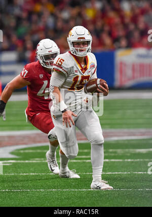 Iowa State quarterback Brock Purdy runs a drill during the NFL football ...