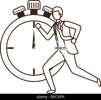 businessman with clock avatar character Stock Vector Image & Art - Alamy