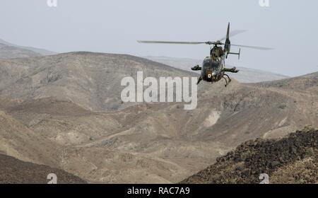 An SA 342 Gazelle utility helicopter with the French Forces in Djibouti ...