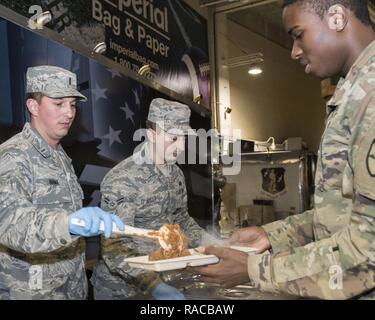 U.S. Airmen with the 116th Services Flight, 116th Air Control Wing ...