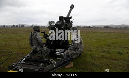 U.S. Army Soldiers of the 143rd Field Artillery Battalion, California Army National Guard ...
