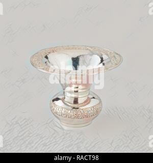 Spittoon silver with chased flowers and leaves, Anonymous, c. 1650 - c ...