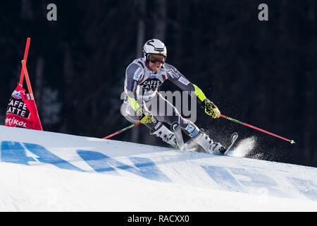 Alta Badia, Italy 16 December 2018. PINTURAULT Alexis (Fra) competing ...