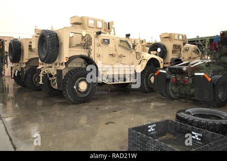 A U.S. Marine Corps MRAP or Mine Resistant Ambush Protected Vehicle at ...