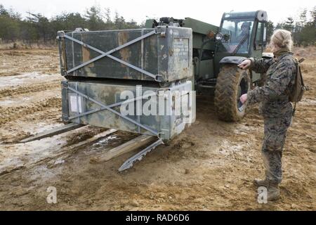 U.S. Marine Corps Cpl. Jeni Ridgell, an aircraft recovery Marine with ...
