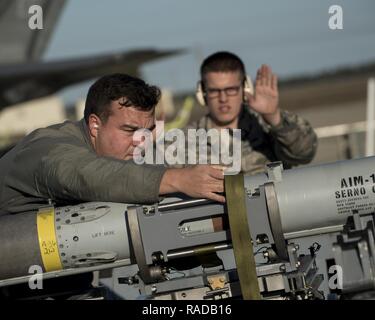 An Air Force load crewmember from the 28th Air Expeditionary Wing ...