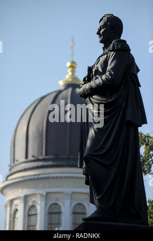 Monument to Mikhail Vorontsov built 1863 on Sobor Square and Russov ...