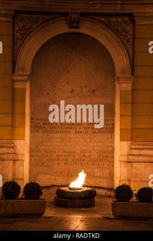 Vjecna vatra, the Eternal Flame, Ferhadija street, old town, Sarajevo ...