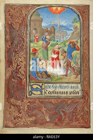 The Stoning of Saint Stephen; Lieven van Lathem, Flemish, about 1430 ...