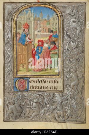 Saint Gatian Preaching; Lieven van Lathem, Flemish, about 1430 - 1493 ...