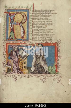 A Scribe and a Woman; Regensburg, Bavaria, Germany; about 1400 - 1410 ...