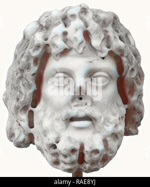 Head of a Statue of Sarapis; Roman Empire; 3rd century; Marble; 10.5 cm ...